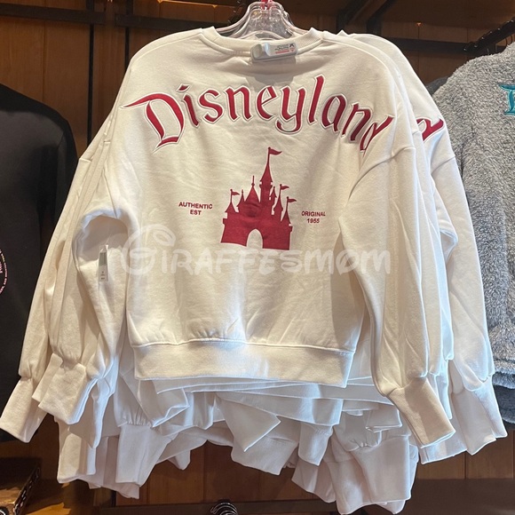 Disney | Tops | Disney Parks Disneyland Castle Cream Pullover Crewneck ...